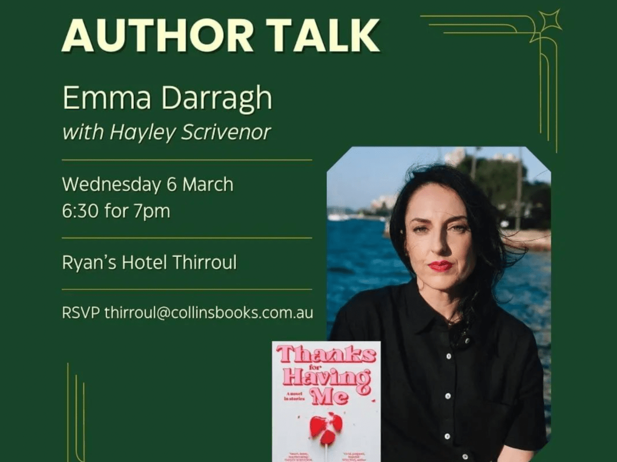 Wednesday 6 March, In-conversation with Emma Darragh – Hayley Scrivenor